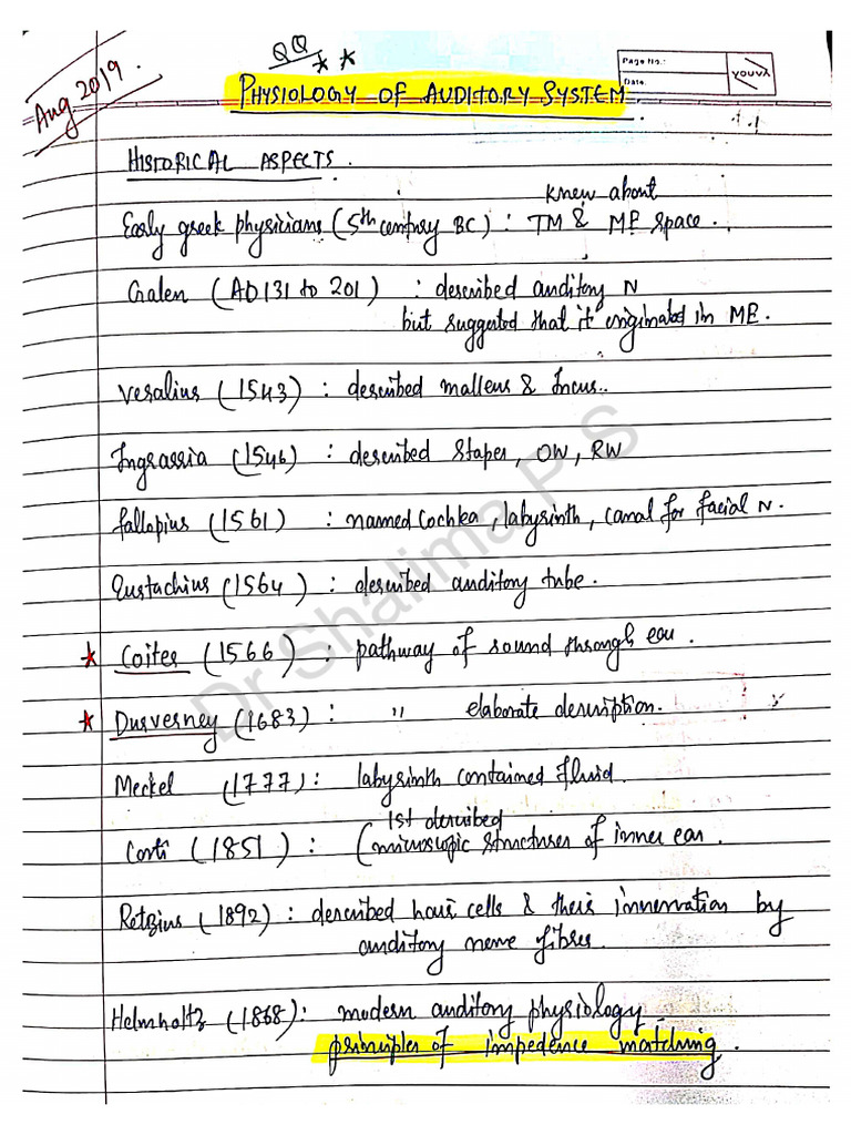 Physiology of Auditory System | PDF
