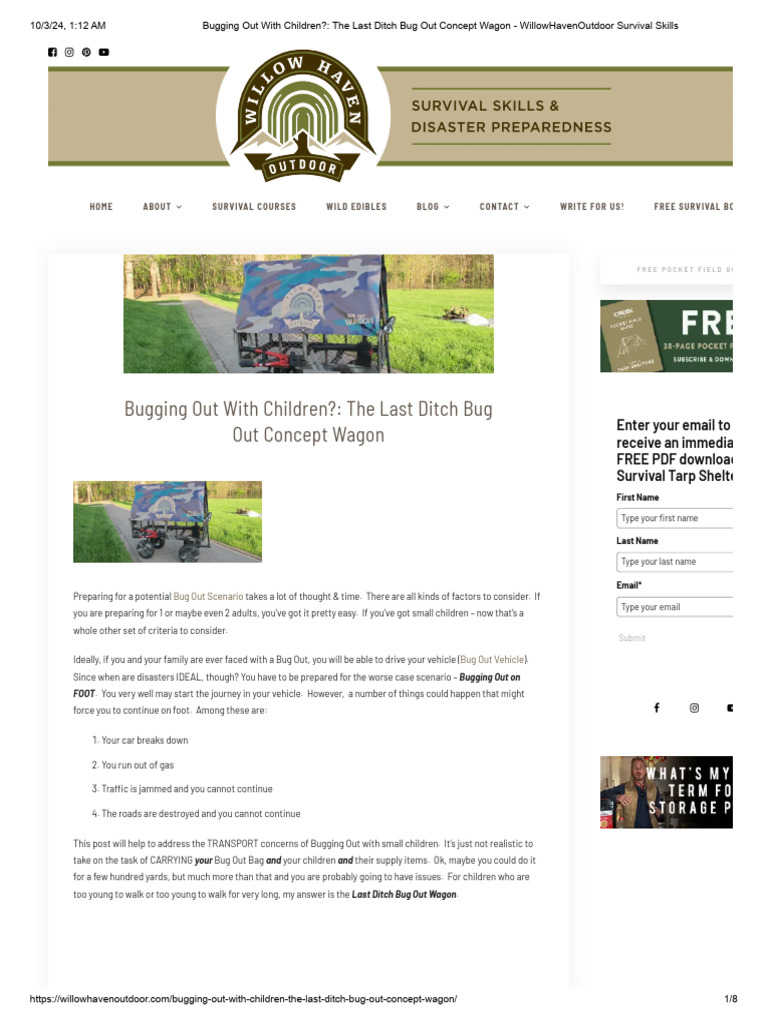 Bugging Out With Children - The Last Ditch Bug Out Concept Wagon ...