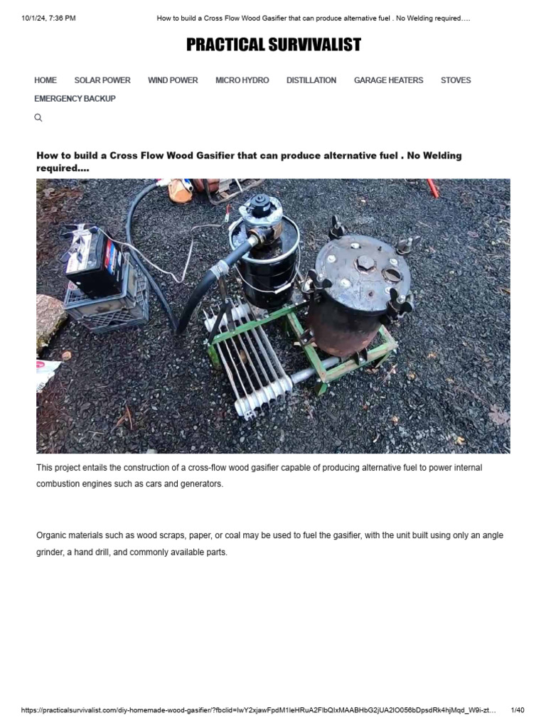 How To Build A Cross Flow Wood Gasifier That Can Produce Alternative Fuel - No Welding Required ...