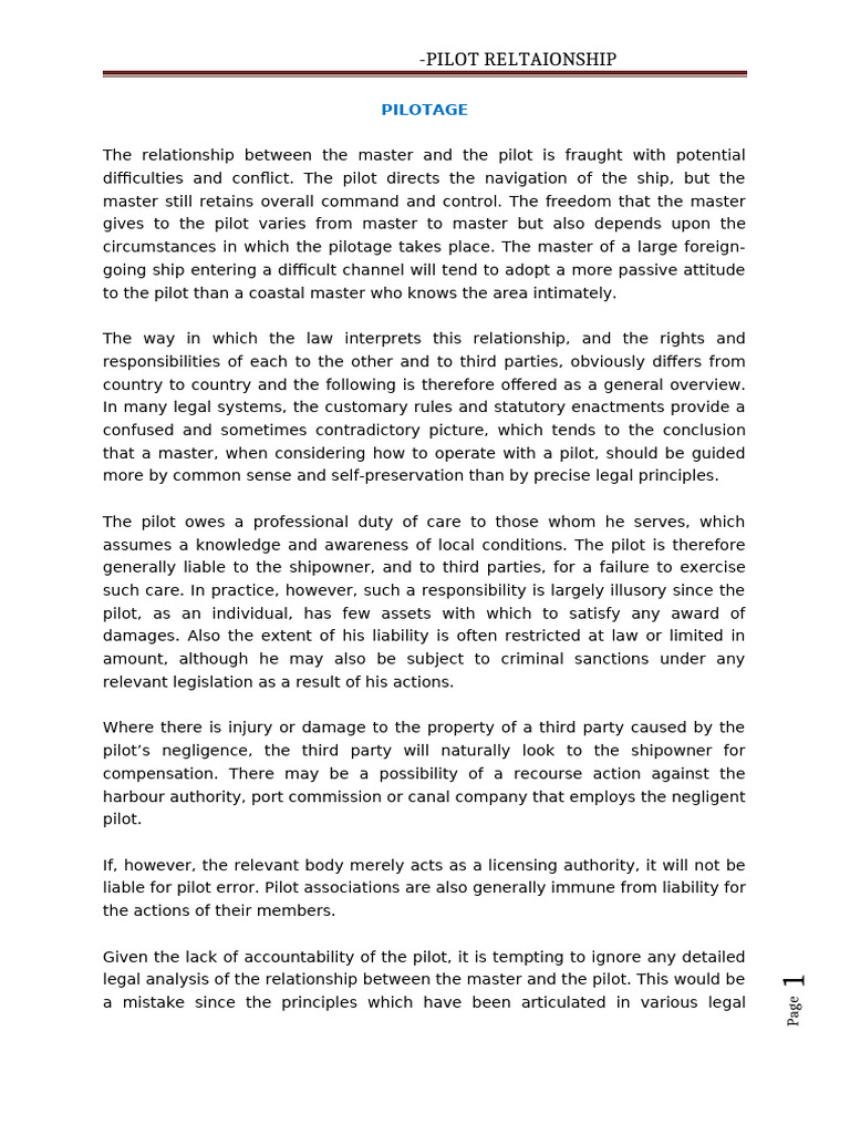 Pilotage & Master-Pilot Relationship | PDF
