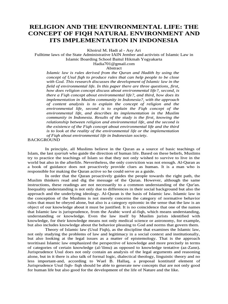 Religion and the Environmental Life | PDF