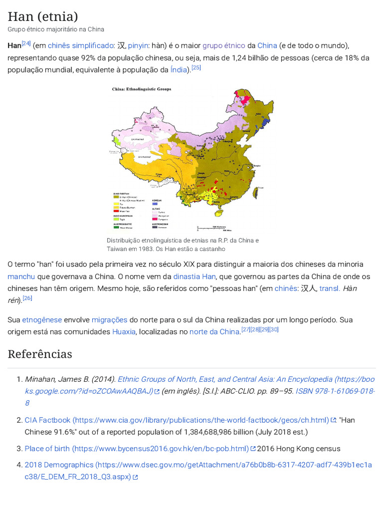 Han (Etnia) - Wikipédia, A Enciclopédia Livre | PDF