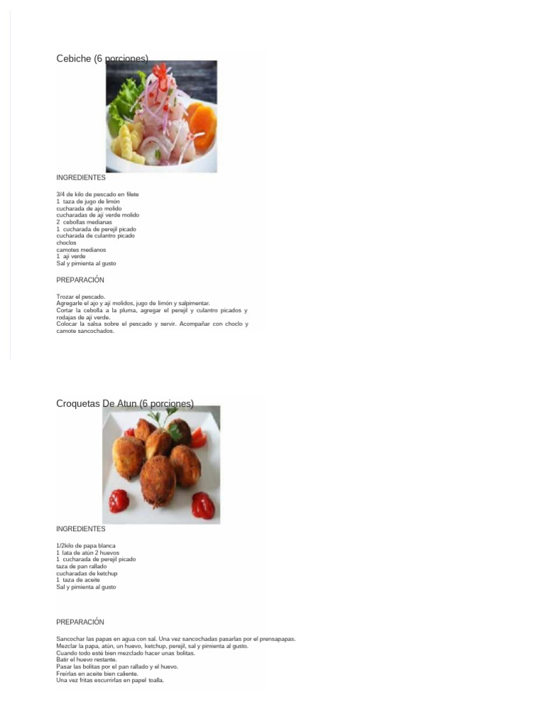 PDF Recetas de Comida Peruana | PDF