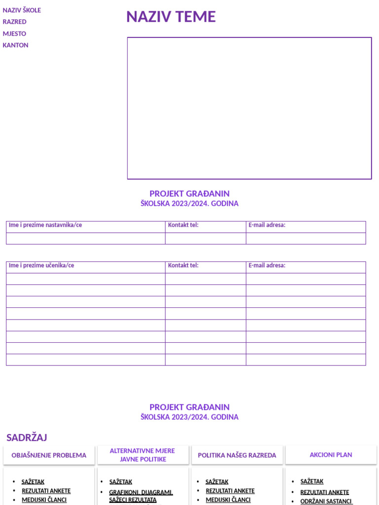 Projekat Građdanin - Obrazac | PDF