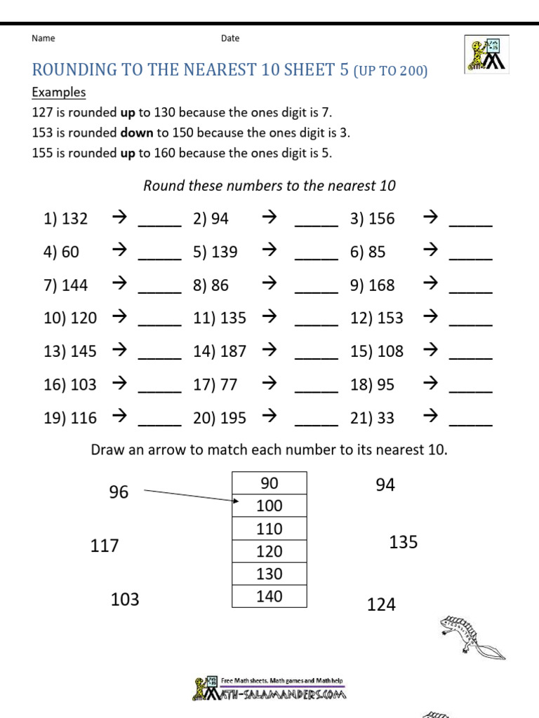 Rounding Nearest 10 5 - Unlocked | PDF