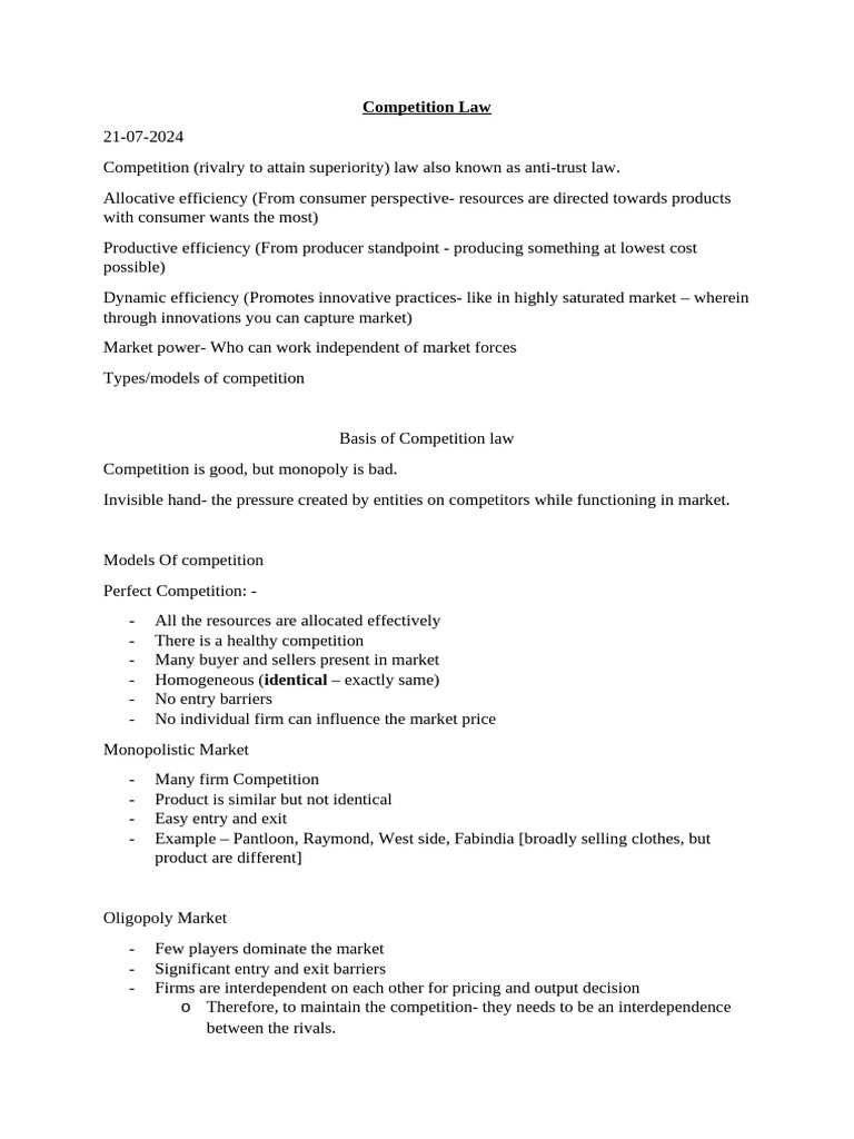 Competition Law | PDF
