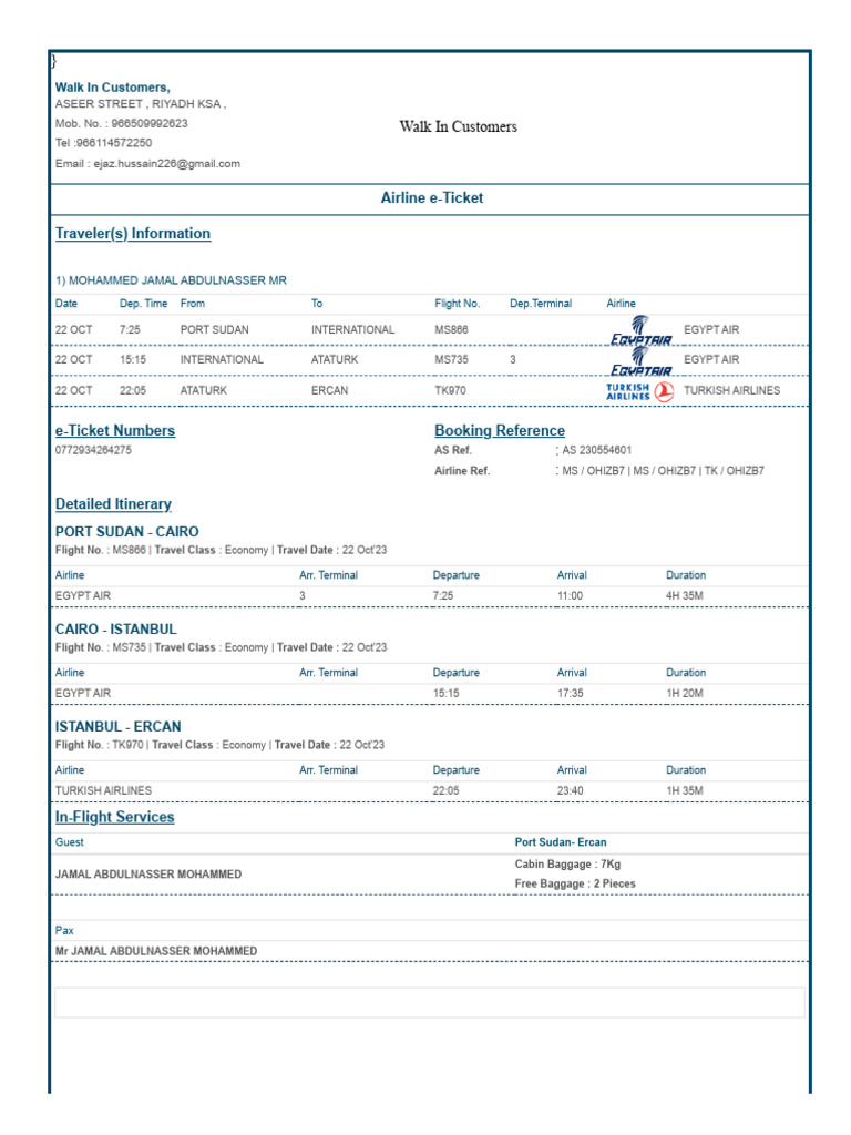 E Ticket - PDF PZU ECN | PDF