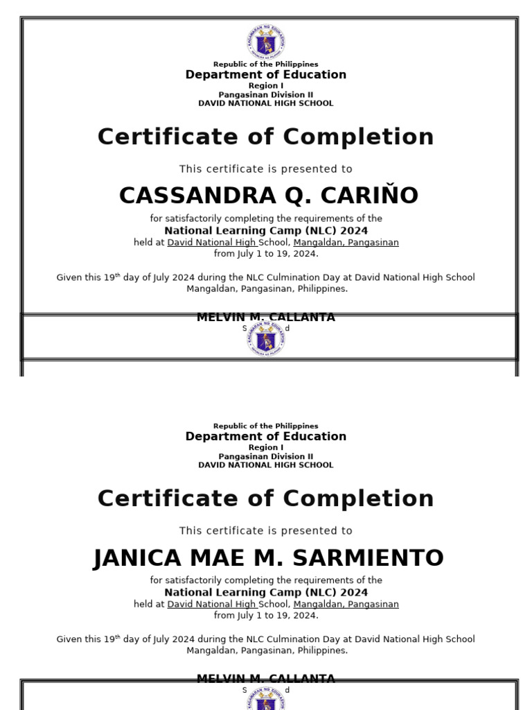V2-NLC-Certificate-of-Completion_Learner g7 | PDF