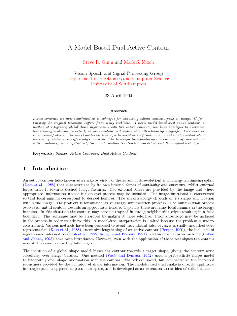 A Model Based Dual Active Contour | PDF