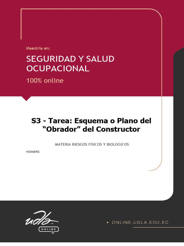 S3 - Tarea Esquema o Plano Del "Obrador" Del Constructor ERICKA MAZA RAMIREZ | PDF