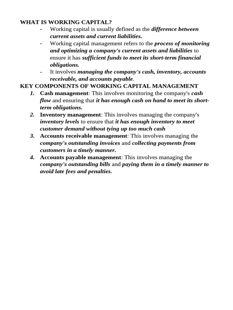 What Is Working Capital | PDF