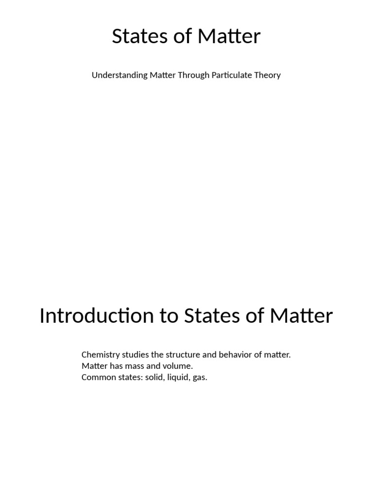 States of Matter Presentation 2 | PDF