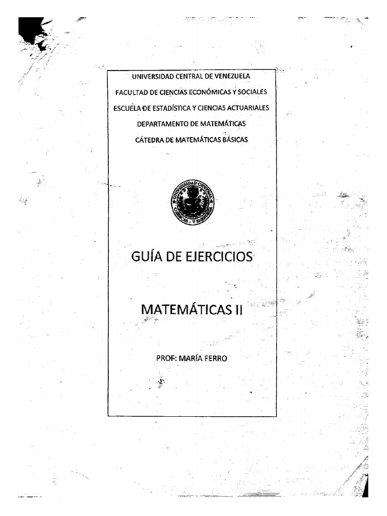 Guia de Ejercicios de Mate Ii Completa | PDF