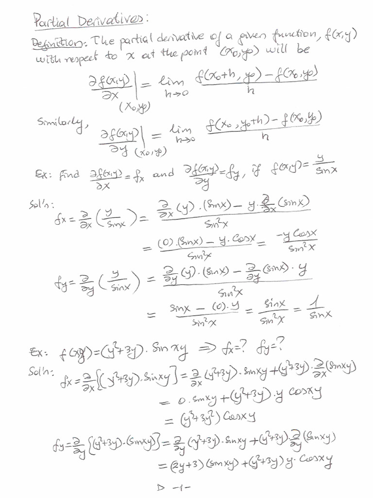Chapter 4 - Partial - Derivatives | PDF