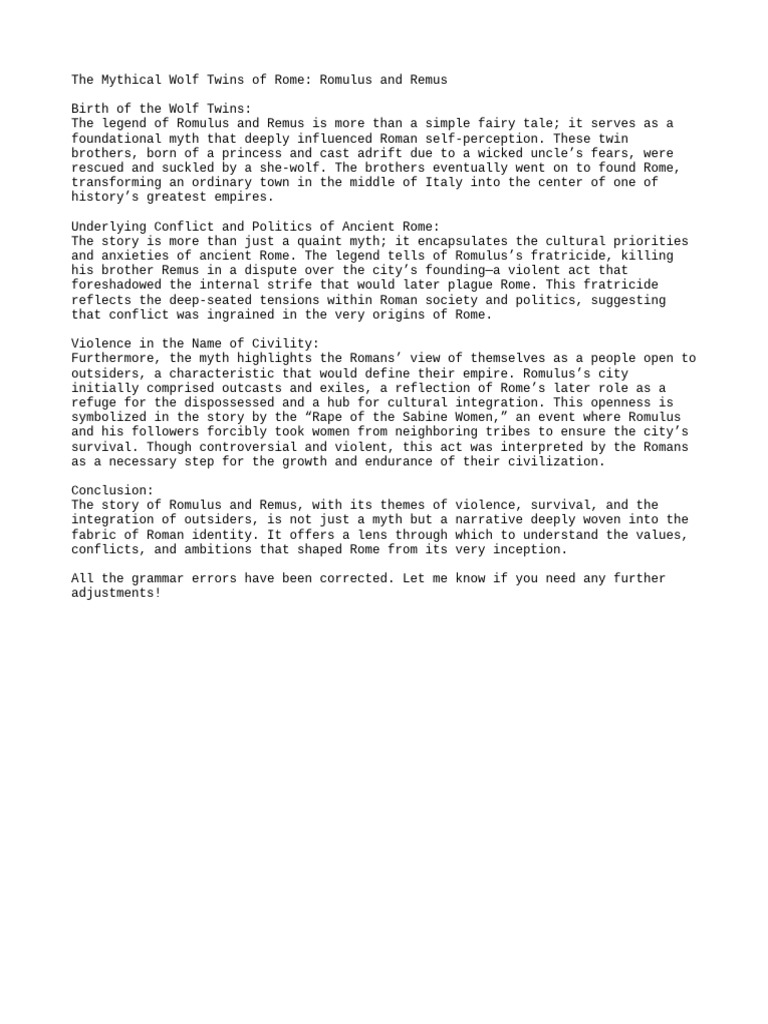 Romulus and Remus | PDF