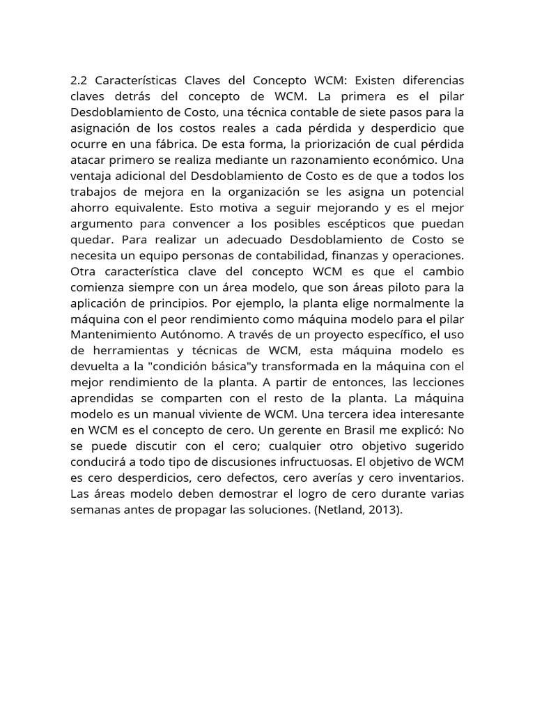 1 World Class Manufacturing (Manufactura de Clase Mundial, WCM) Según ...