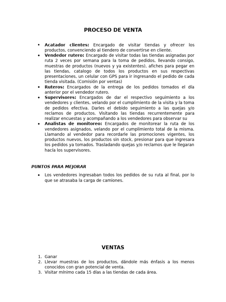 Proceso de Venta | PDF