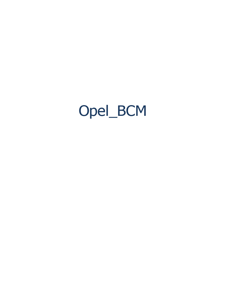 Opel BCM | PDF