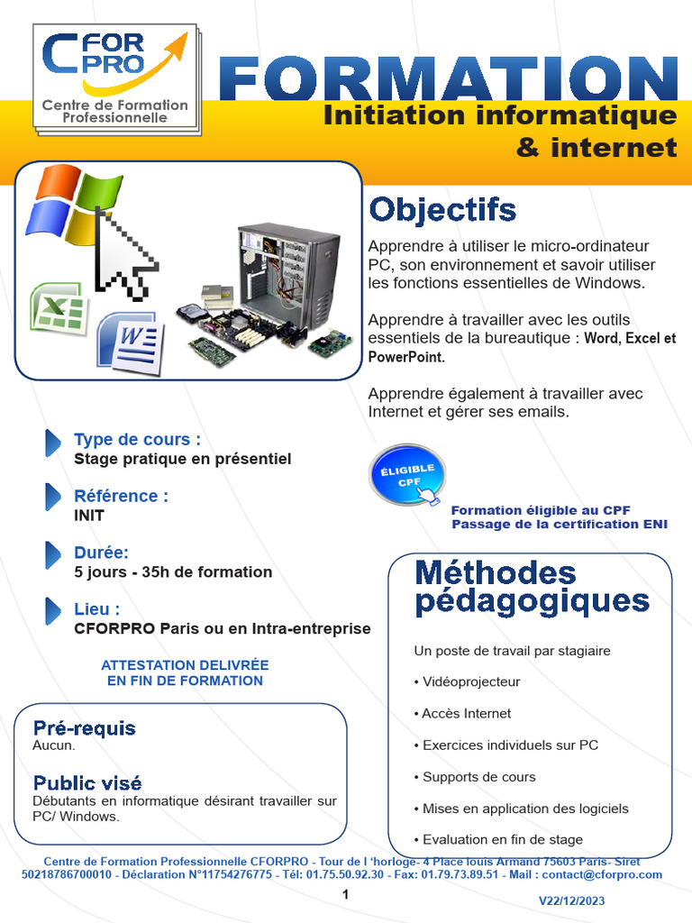 Formation Initiation Informatique Internet | PDF