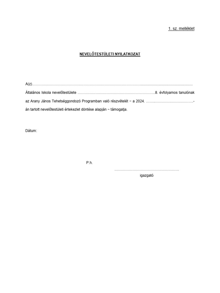 Mellekletek Az AJTP Be Jelentkezeshez | PDF