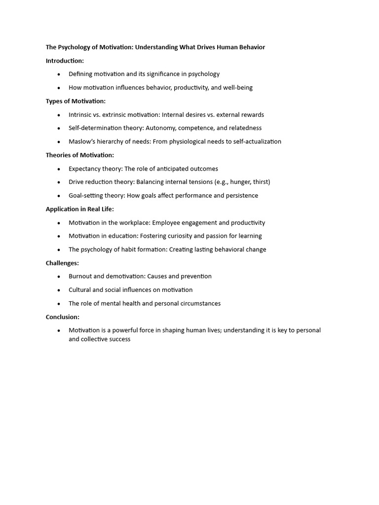 The Psychology of Motivation | PDF
