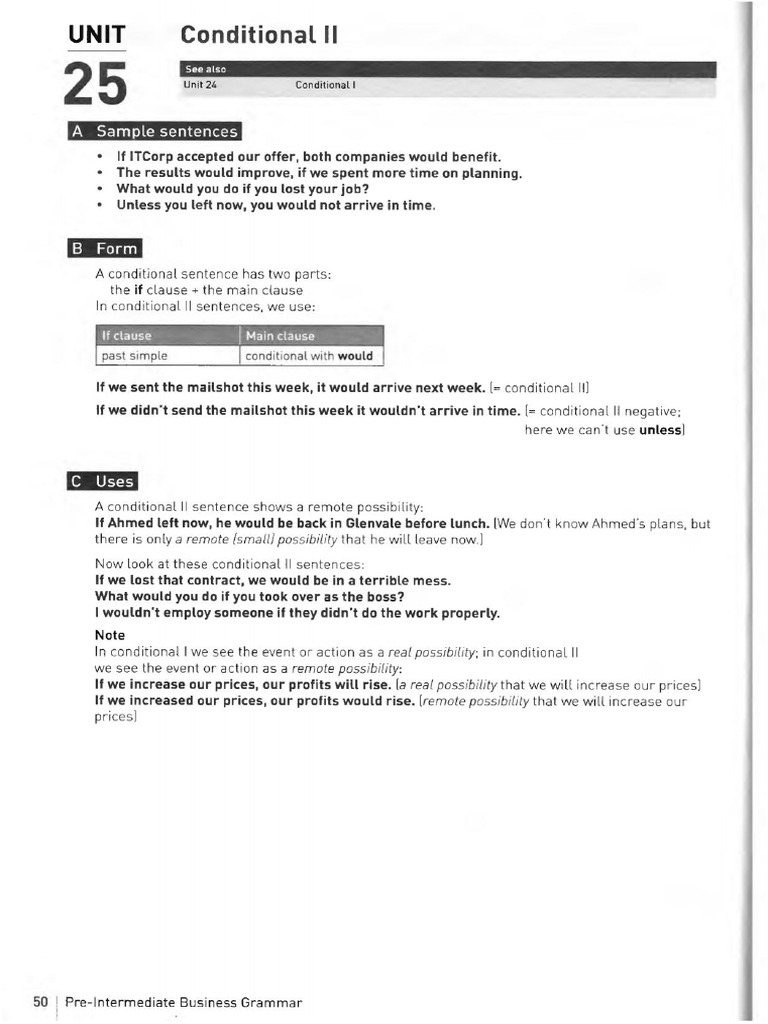 CONDITIONAL II business_grammar_practice | PDF