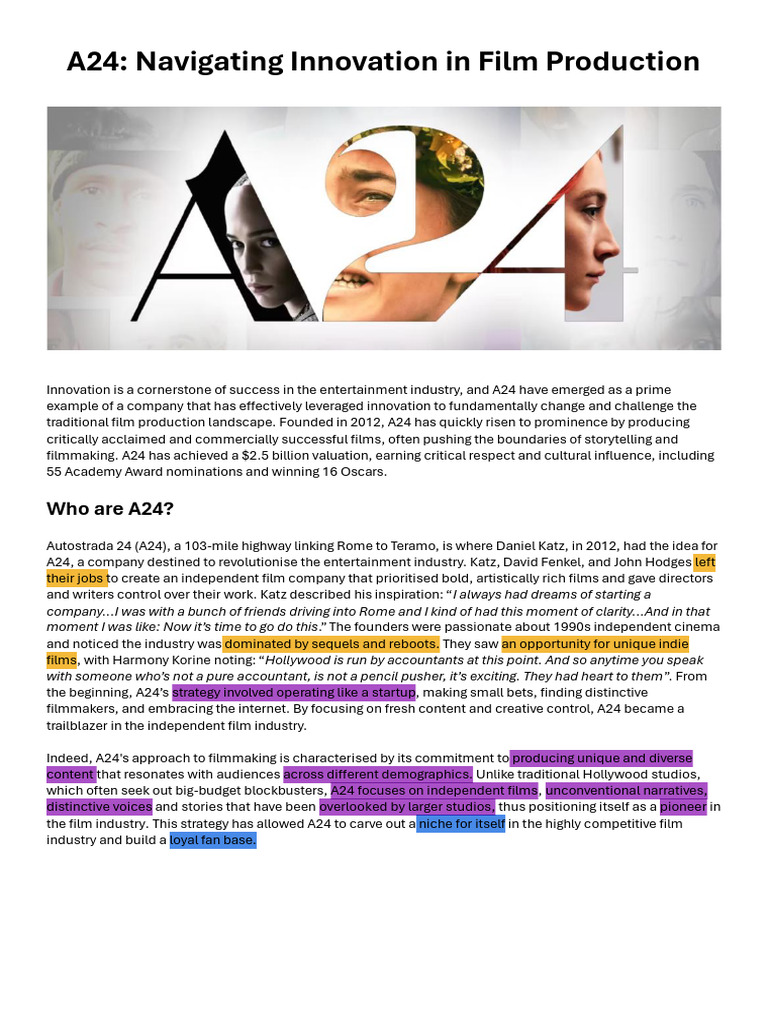 SU2 - A24 case study | PDF