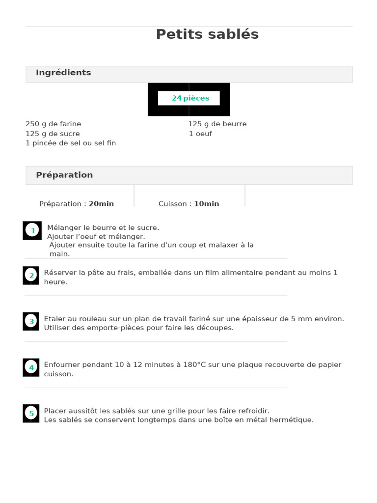 recette sablés | PDF