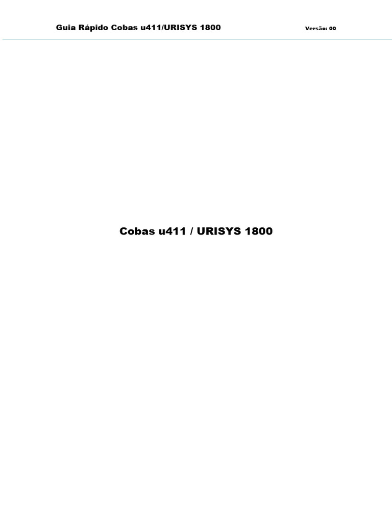 Cobas U411 - URISYS 1800 - Guia Rápido | PDF