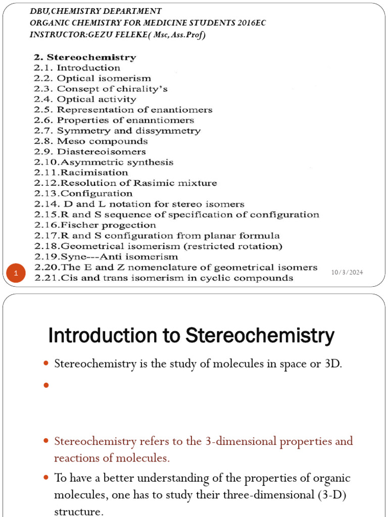 Chapter 2 Stereochemistry for Medicine Student 2017 Revised | PDF