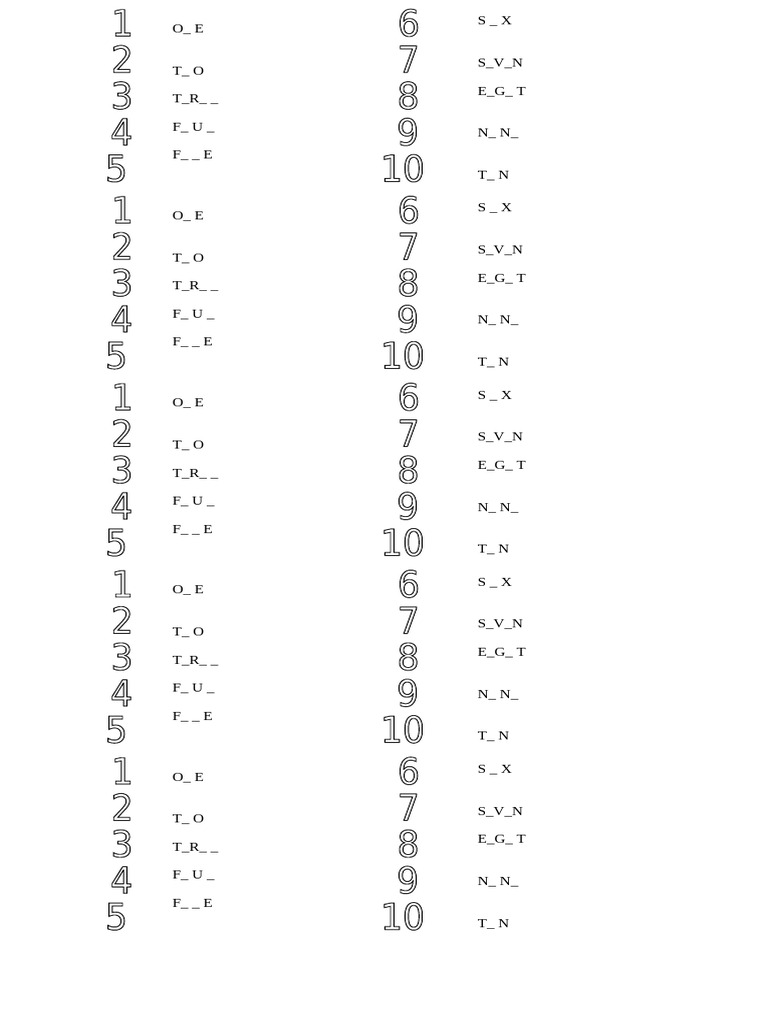 Ho Complete The Numbers | PDF | Language Arts & Discipline