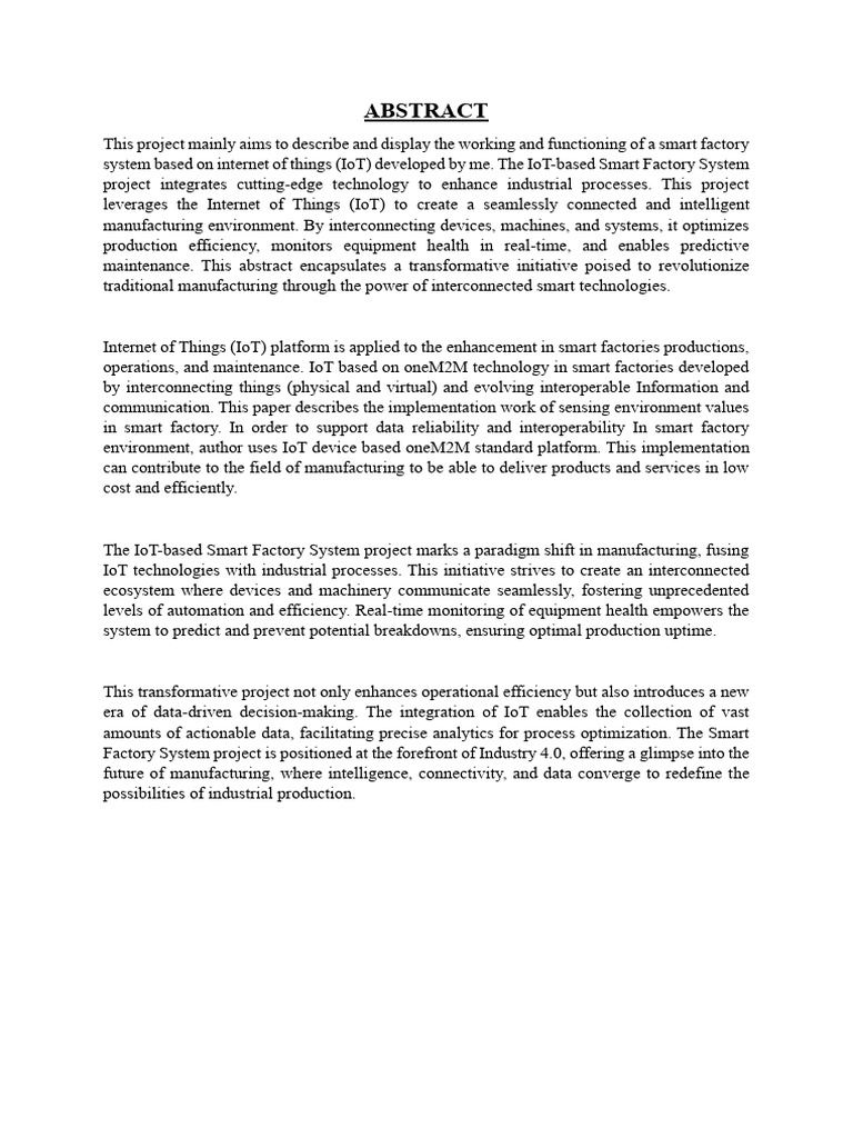 IoT Based Smart Factory System | PDF