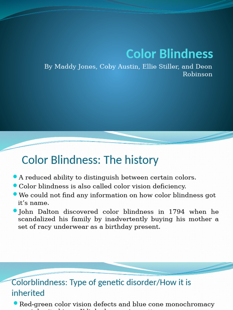 Color Blindness PPT 7th Period | PDF
