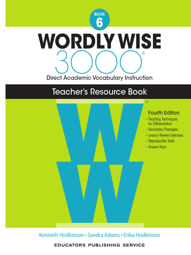 Wordly Wise 3000, Book 6, Teacher Resource Book | PDF