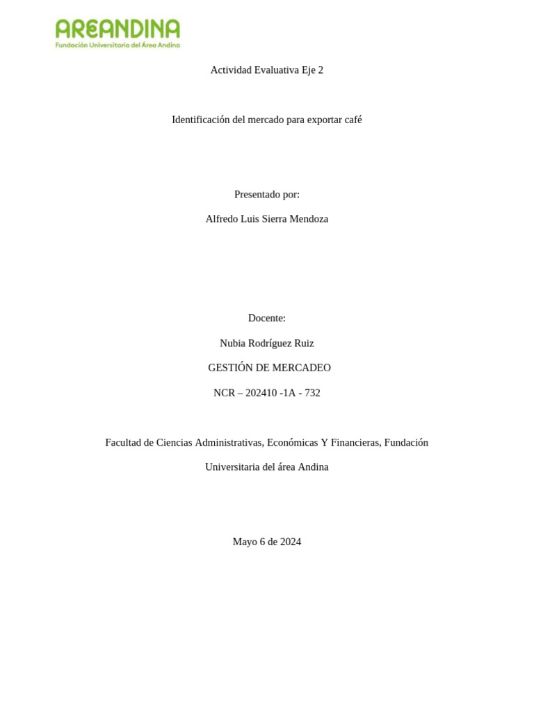 Actividad Evaluativa Eje 2 Gestión de Mercadeo | PDF Actividad Evaluativa Eje 2 Gestión de Mercadeo | PDF