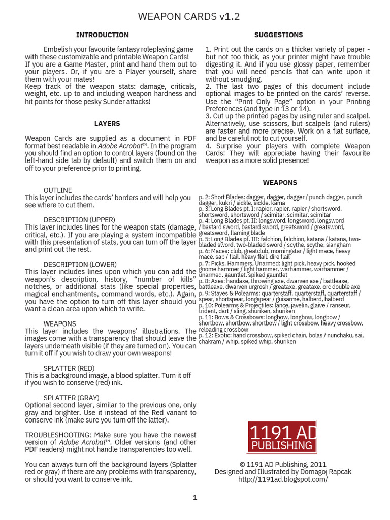 1191AD Weapon Cards v.1.2.pdf-1 | PDF