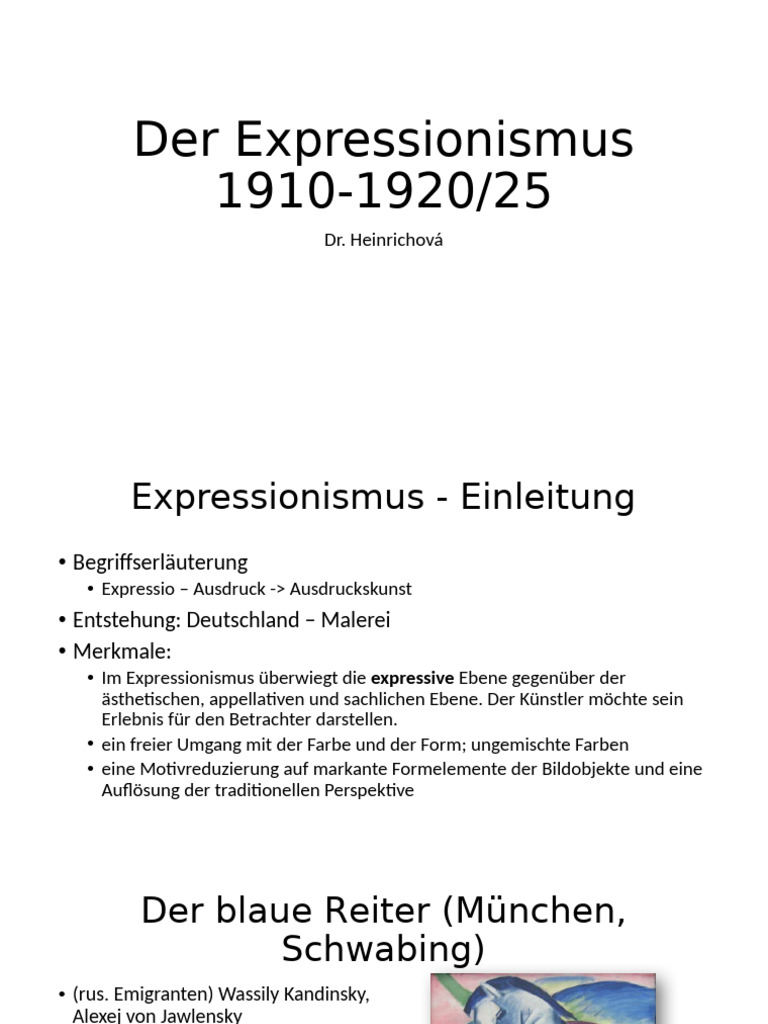 Der Expressionismus | PDF