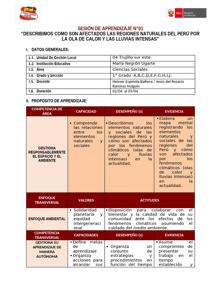 01 Sesión de Aprendizaje 1er-Grado CCSS | PDF