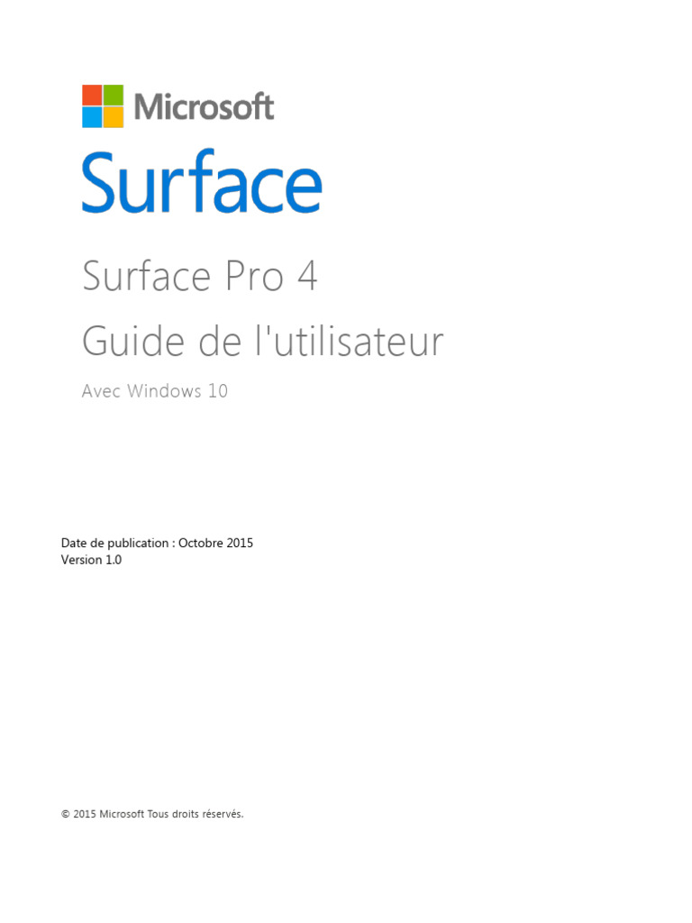 Surface Pro 4 User Guide Frca | PDF