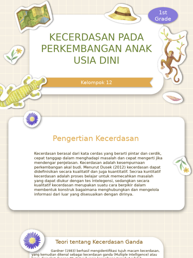 Kelompok 12 - Kecerdasan Pada Perkembangan Anak Usia Dini. | PDF