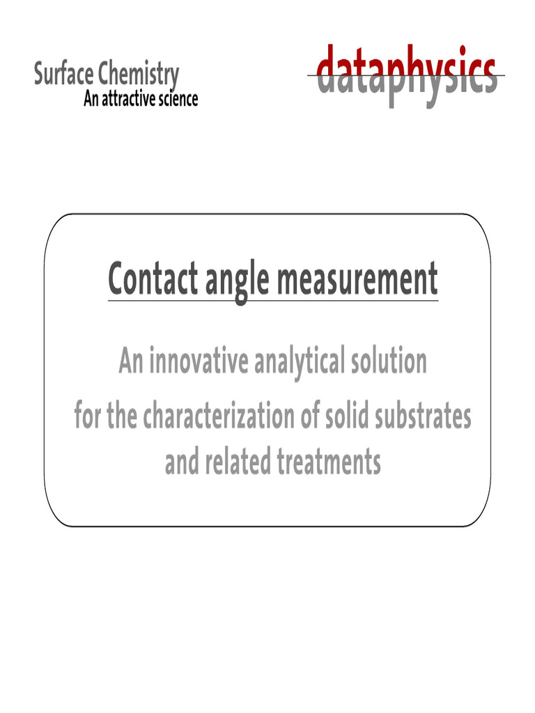Modern methods of measuring and analyzing contact angles 04_2007 | PDF