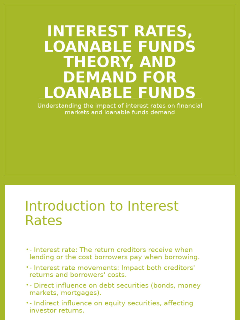 Chapter 3 Loanable Funds Theory Presentation | PDF