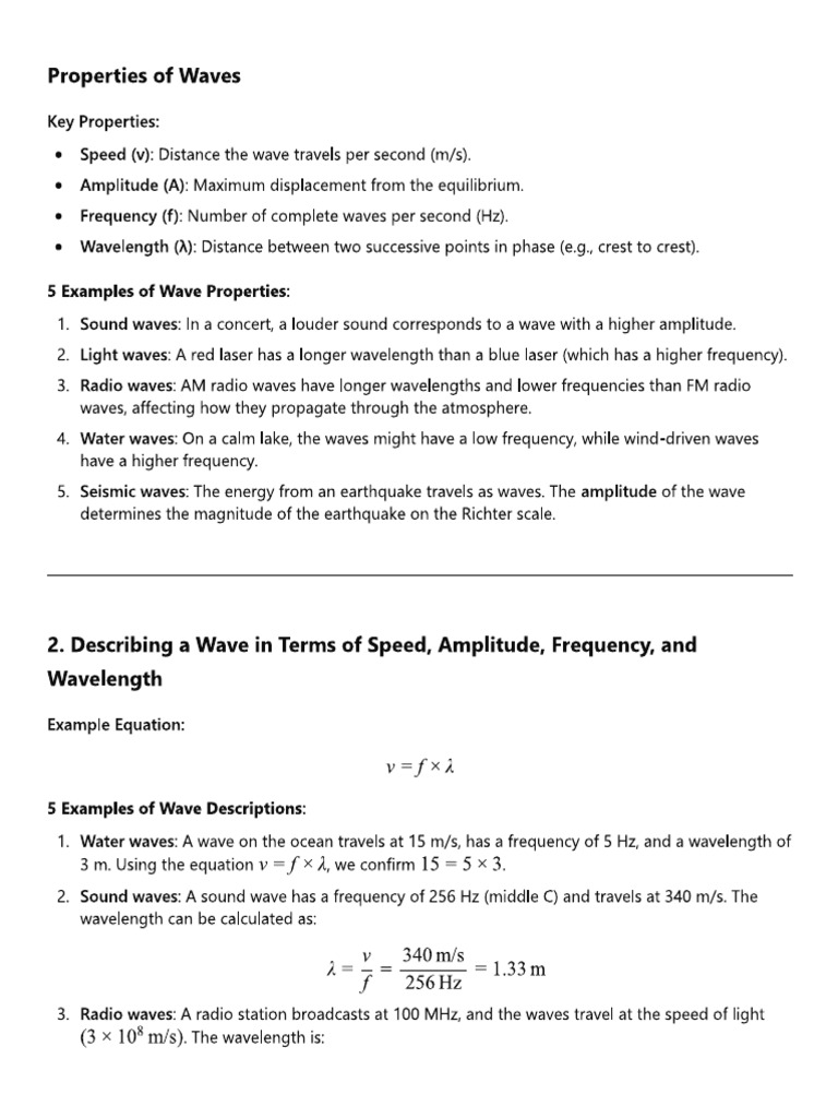 Properties of Waves | PDF