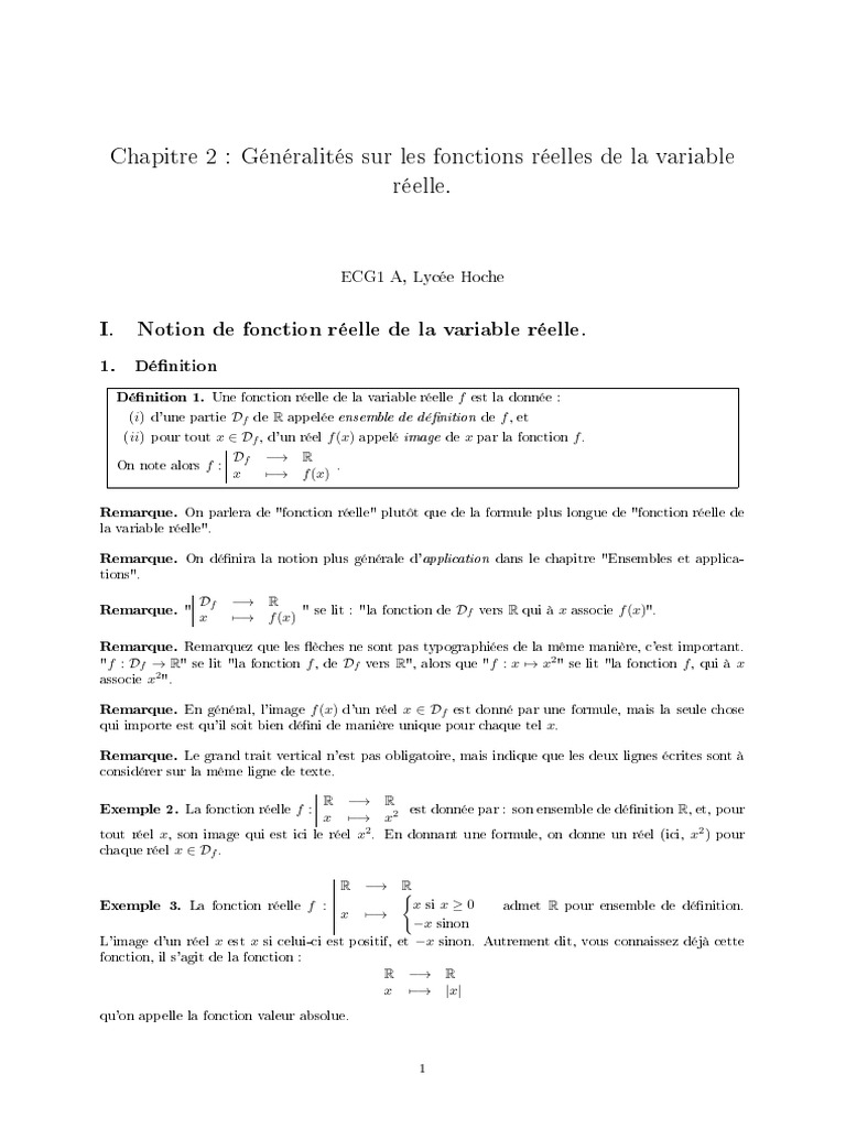 Chapitre2 GénéralitésFonctions | PDF