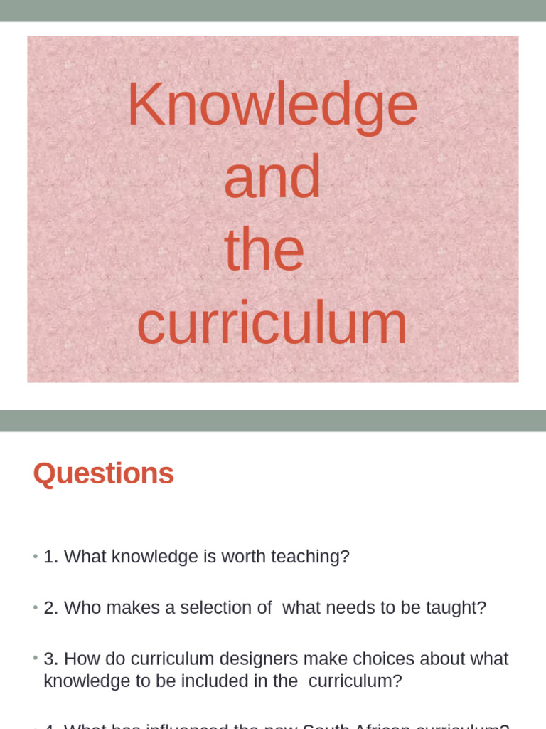 Knowledge and Curriculum | PDF