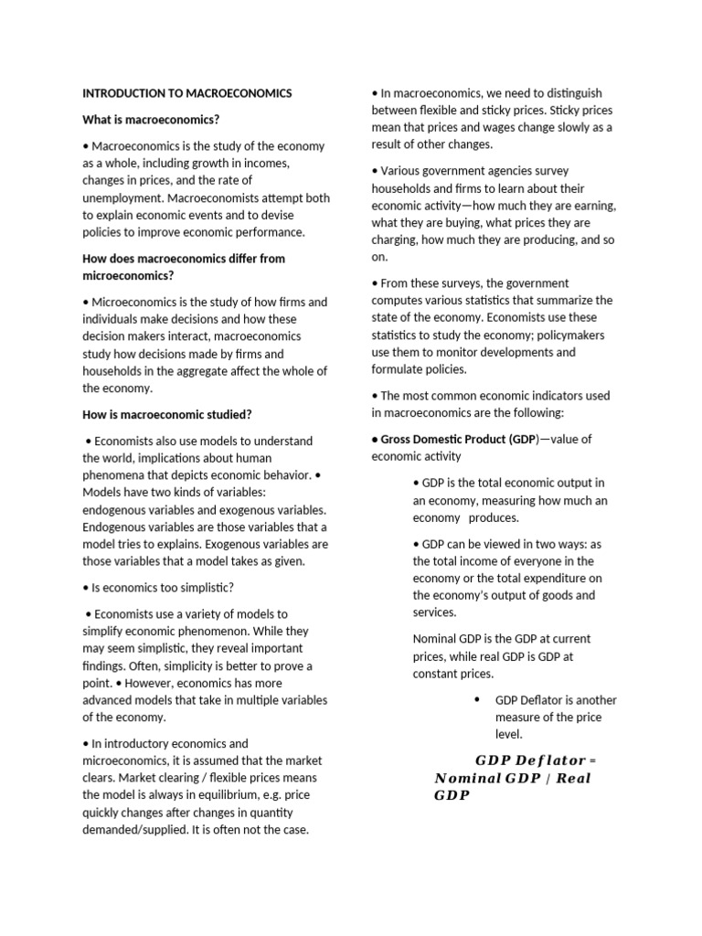 Introduction To Macroeconomics | PDF | Cost Of Living | Finance & Money Management