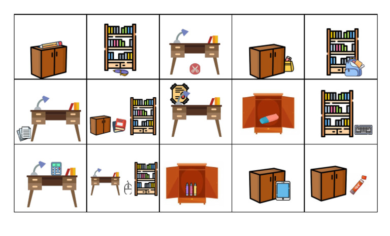 Memory Game Prepositions School Objects | PDF
