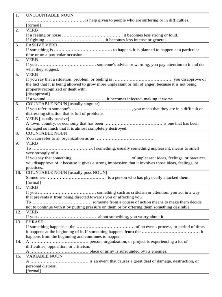 Conflict and The Pandemic - Vocabulary Practice | PDF
