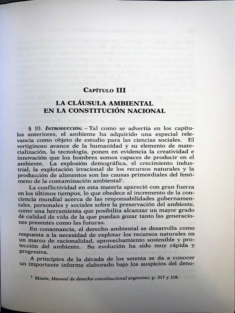 La Clausula Ambiental en La Constitucioìn Nacional | PDF