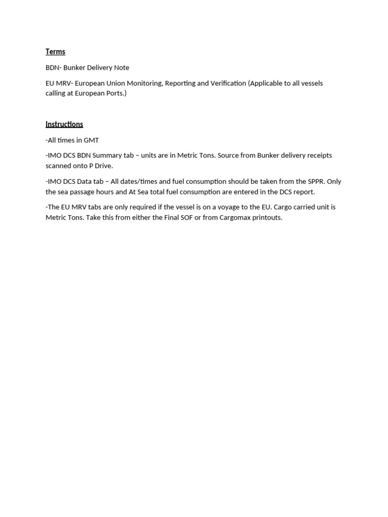 DCS Reporting Instructions | PDF